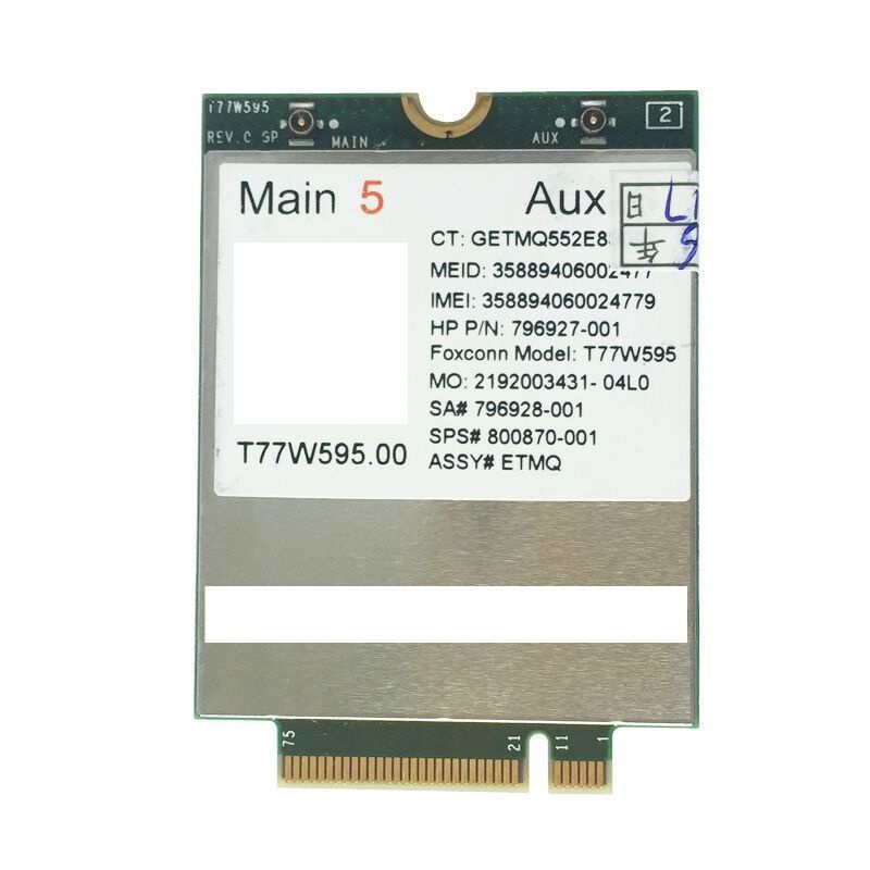 Сетевая карта HP lT4120 Snapdragon X5 LTE T77W595 796928-001 Модемный ...