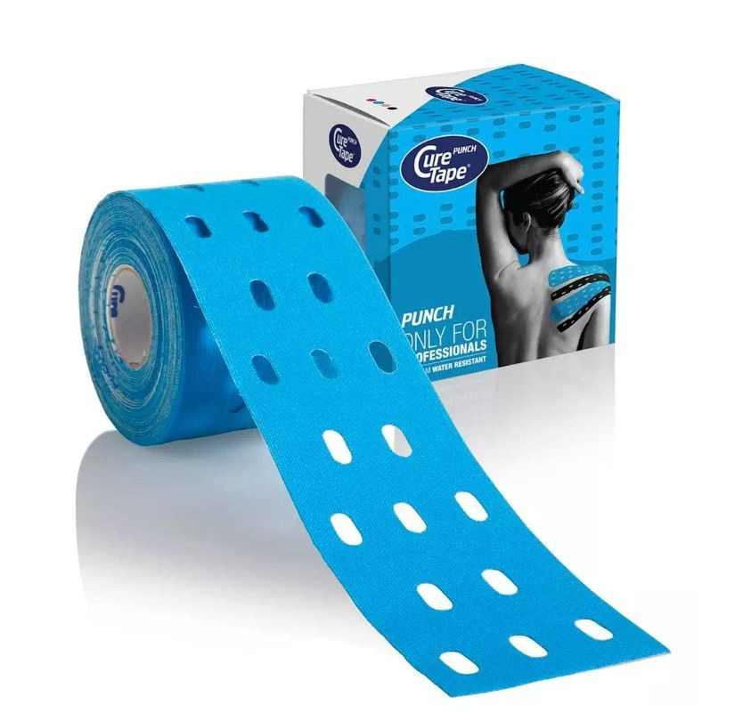 Кинезиотейп Cure Tape CureTape Punch blue 5см Х 500 см, розовый ...