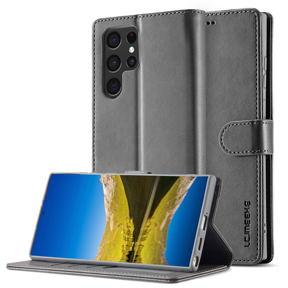 LCIMEEKE Кожаный книжка чехол для Samsung Galaxy S22 Ultra (Самсунг ...
