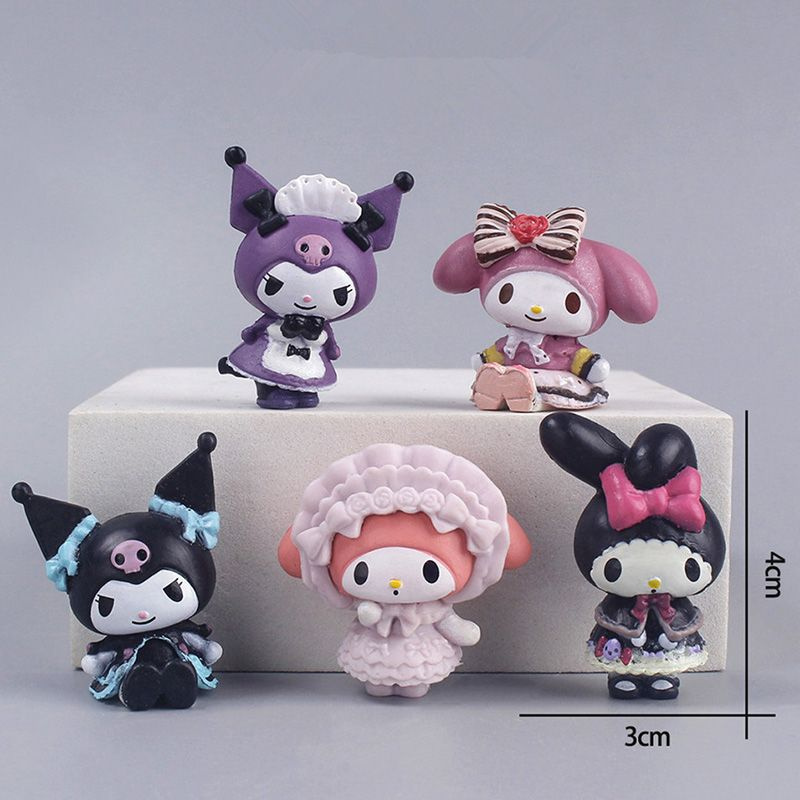 6шт Куроми аниме фигурки kuromi хэллоу китти игрушки для детей ...
