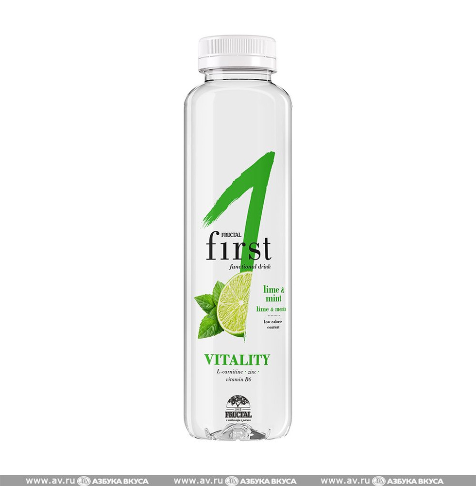 Напиток Vitality Лайм и мята, Fructal First, 0.5 л, Словения -2 шт ...