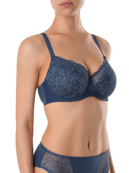 Бюстгальтер Женский Conte дублированная чашка, размер 70D синий Полиамид Вечерний/праздничный ...
