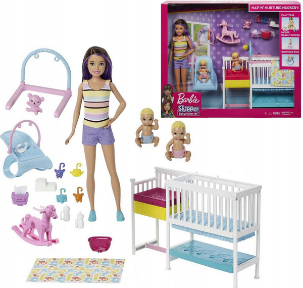 Набор игровой с куклой Mattel Barbie Скиппер и малыши, GFL38 купить на ...