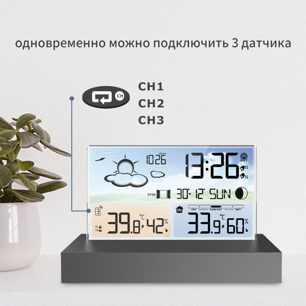 термометр с выносным датчиком метеостанция домашняя Погодная станция ...