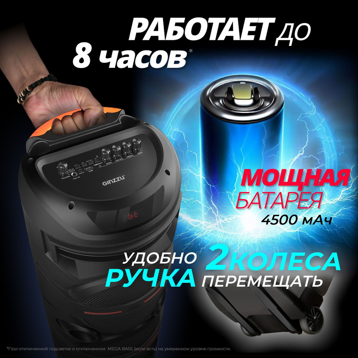 Беспроводная акустика Ginzzu GM-239, черный матовый, темно-синий - купить по низким ценам в ...