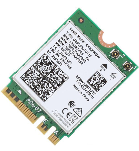 Адаптер WiFi 6 Intel AX200NGW (M.2, N, AC, AX, 2.4 Gbps, 2.4/5Ghz ...