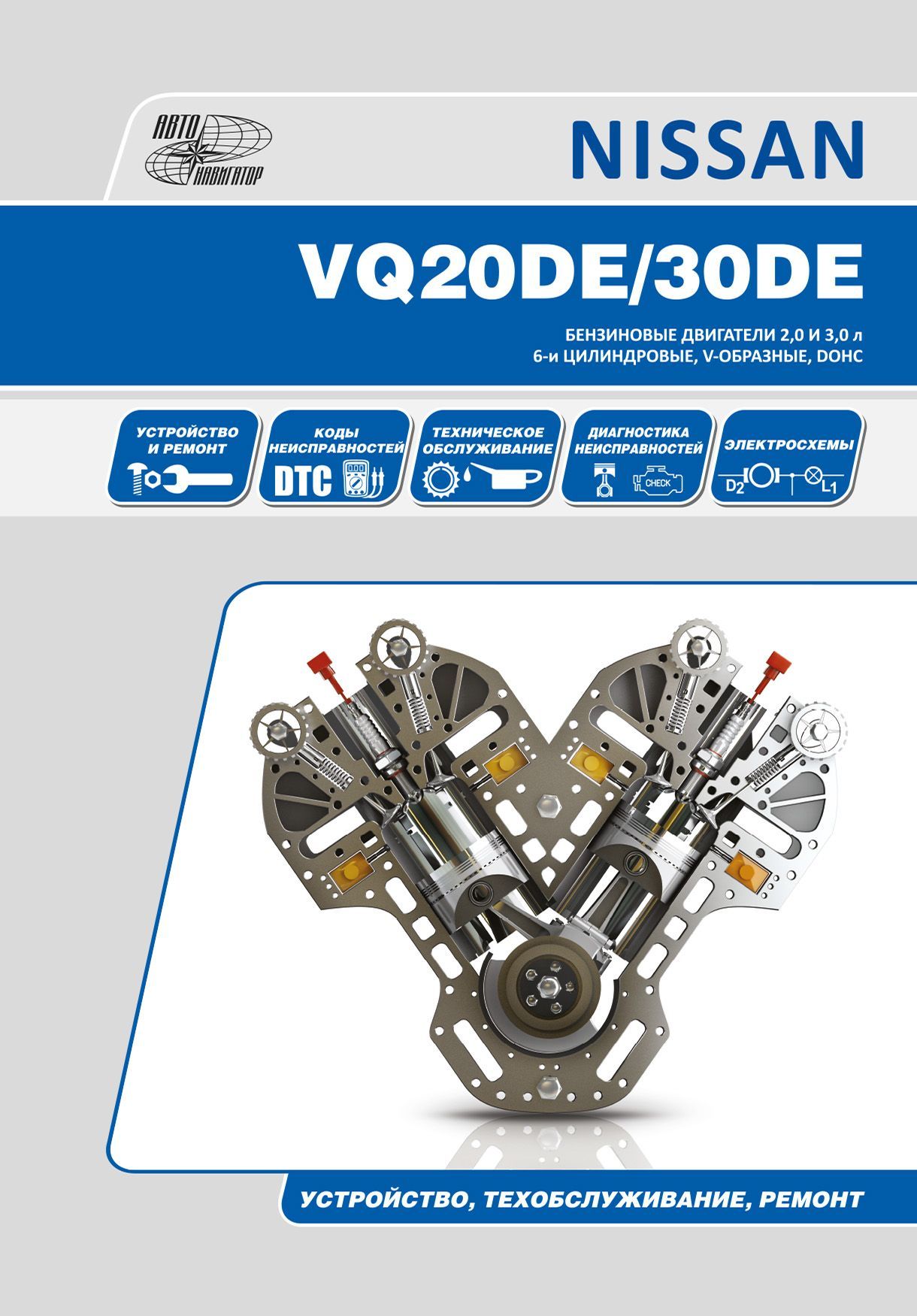 Книга Бензиновые двигатели Nissan VQ20DE и VQ30DE. Руководство по ...