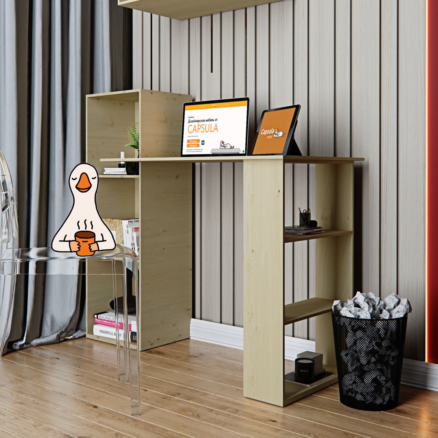 Компьютерный стол Стол письменный, стол компьютерный с полками, офисный ...