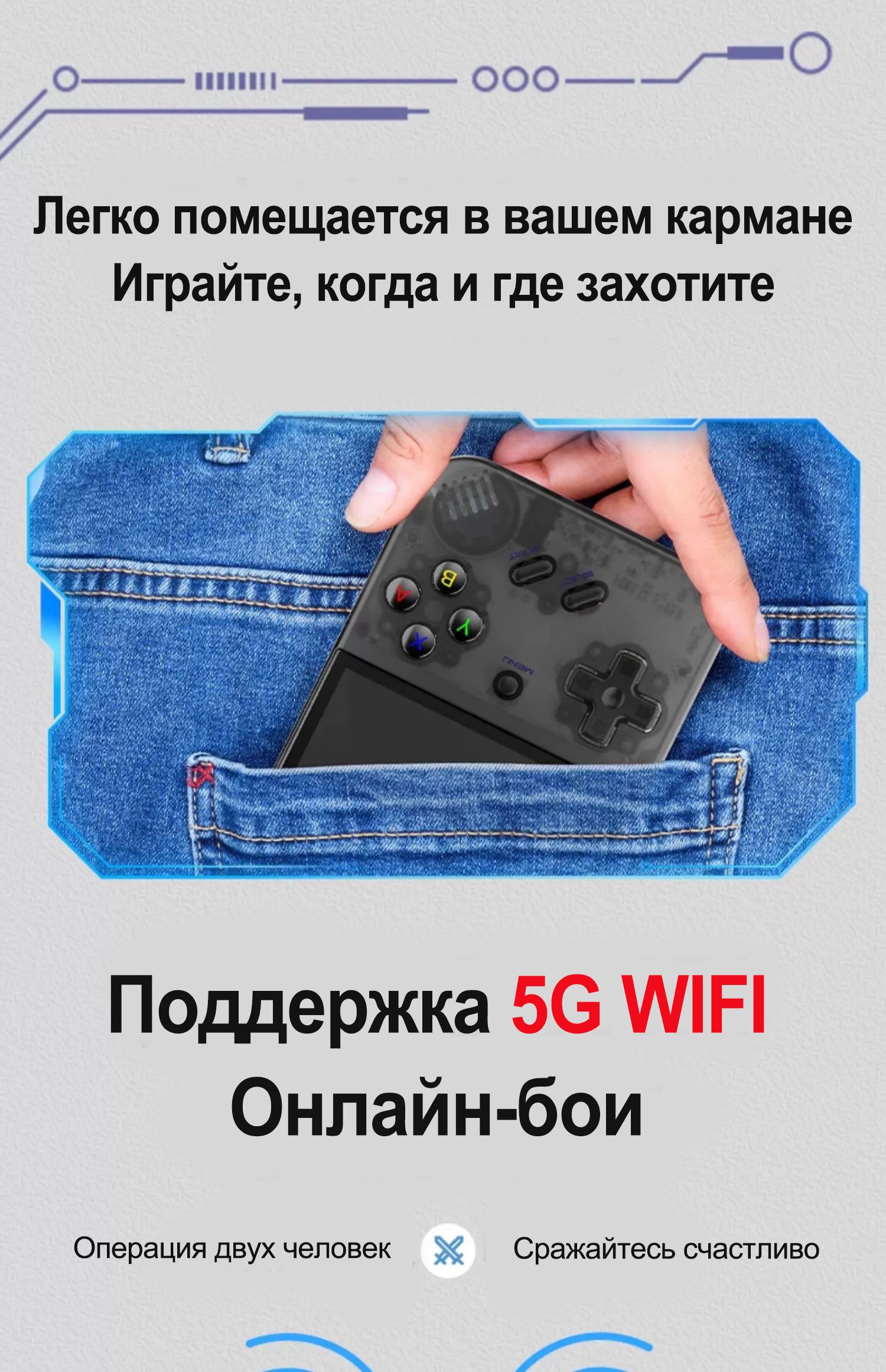 Портативная игровая консоль AMBERNIC RG35XX Plus 64 Гб в стиле ретро 3. ...