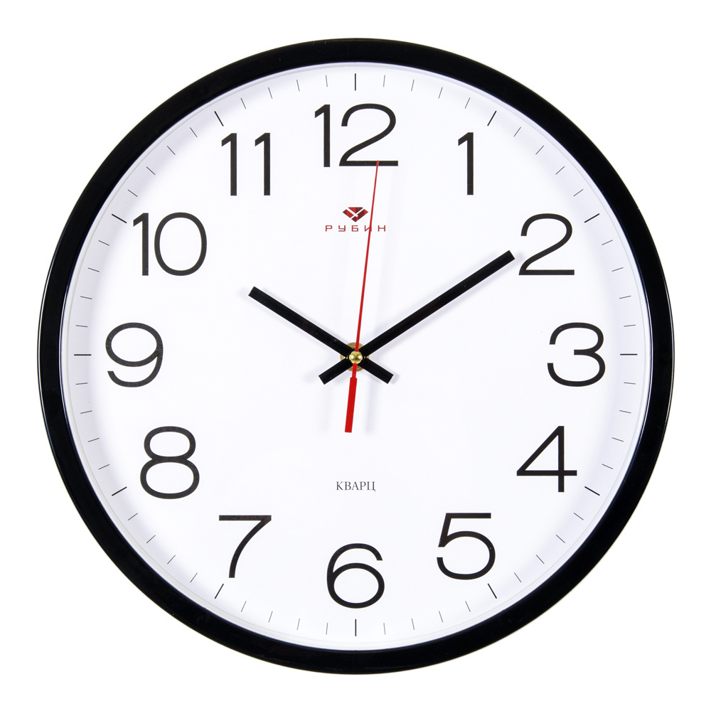 Рубин Настенные часы Бая с черным классика 30 см х 4 см купить по низкой цене в интернет