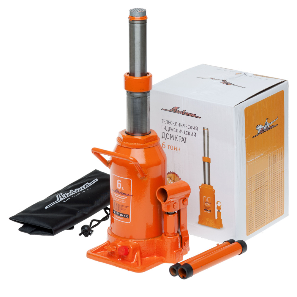 Домкрат телескопический "airline" 6т в сумке (min - 230 мм, max - 480 ...