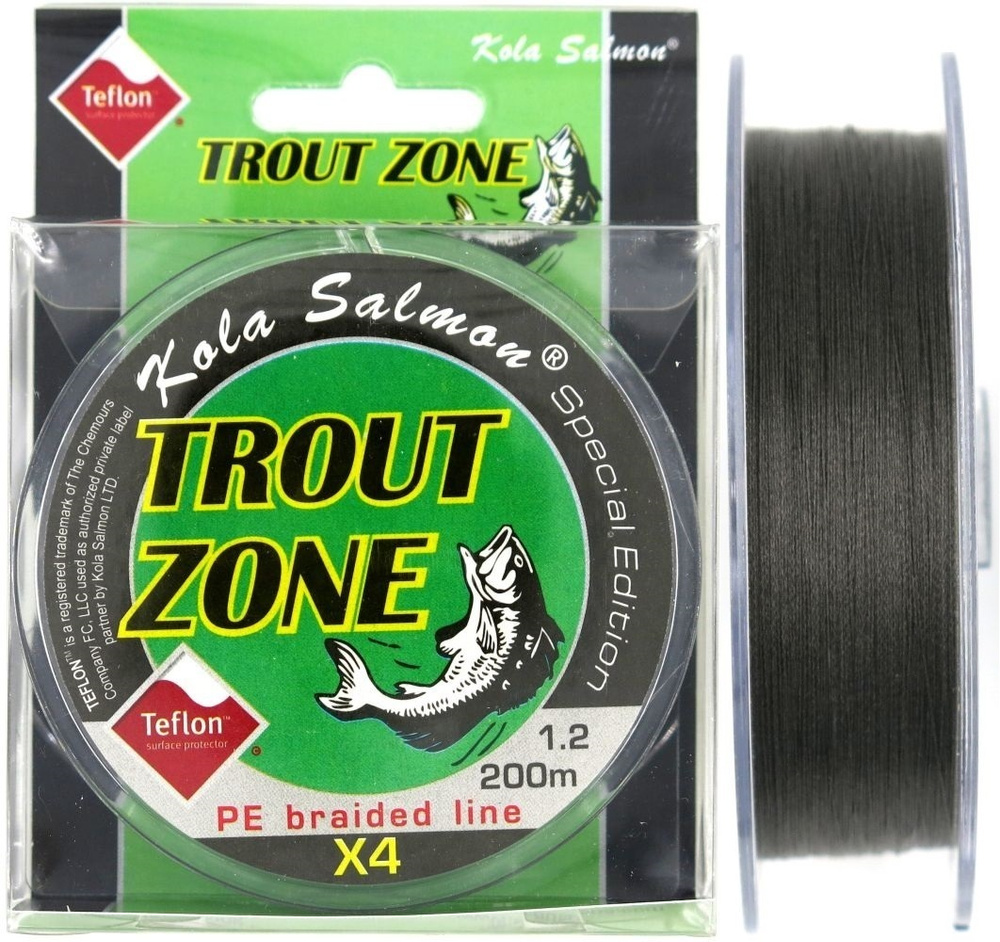 Плетеный шнур для рыбалки Trout Zone, 0.165 мм, 200 м купить по ...