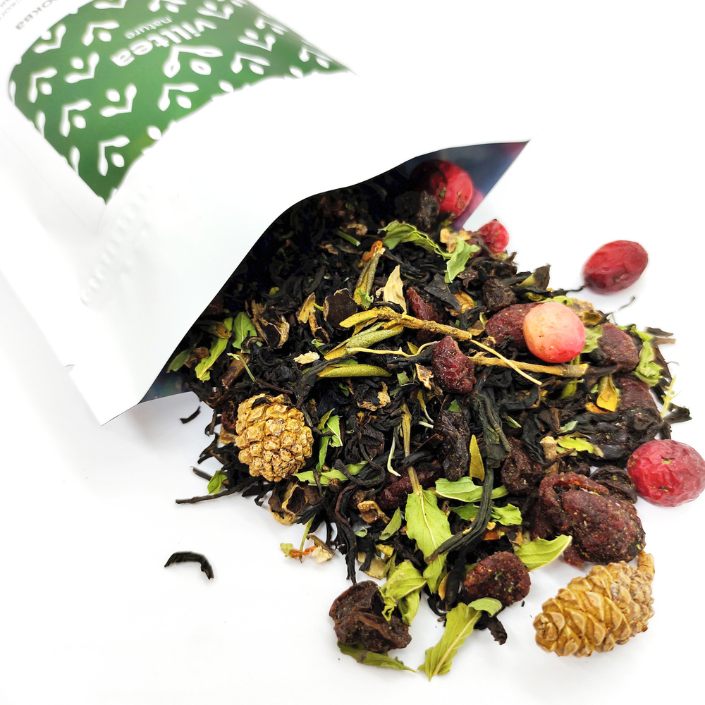 Чай черный "Шишки и клюква" с сосновыми шишками 200 гр - купить с ...