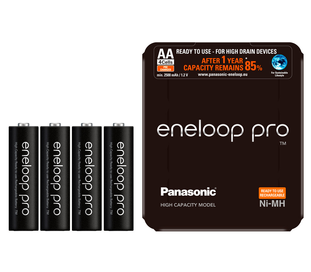 Аккумуляторы Panasonic Eneloop Pro AA 2500 мАч, 4 штуки (BK-3HCDE/4LE ...