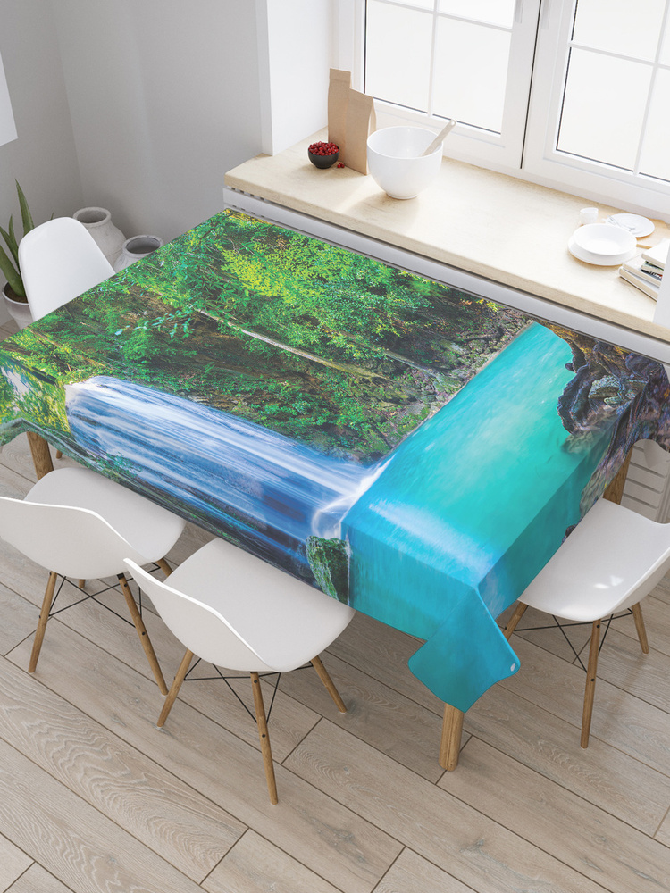 Скатерть прямоугольная JoyArty "Лесной водопад" из сатена, 120x145 см купить на OZON по низкой ...