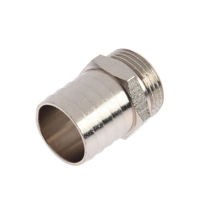 MasterProf Штуцер, 3/4" х 25 мм, наружная резьба, никелированная латунь ...