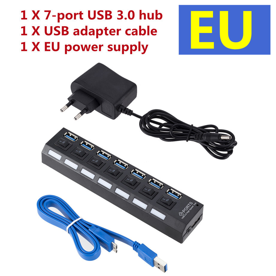 USB 3.0 Hub USB Hub 3.0 Multi USB Splitter 3 Hab Используйте адаптер питания 7 Port Multiple ...