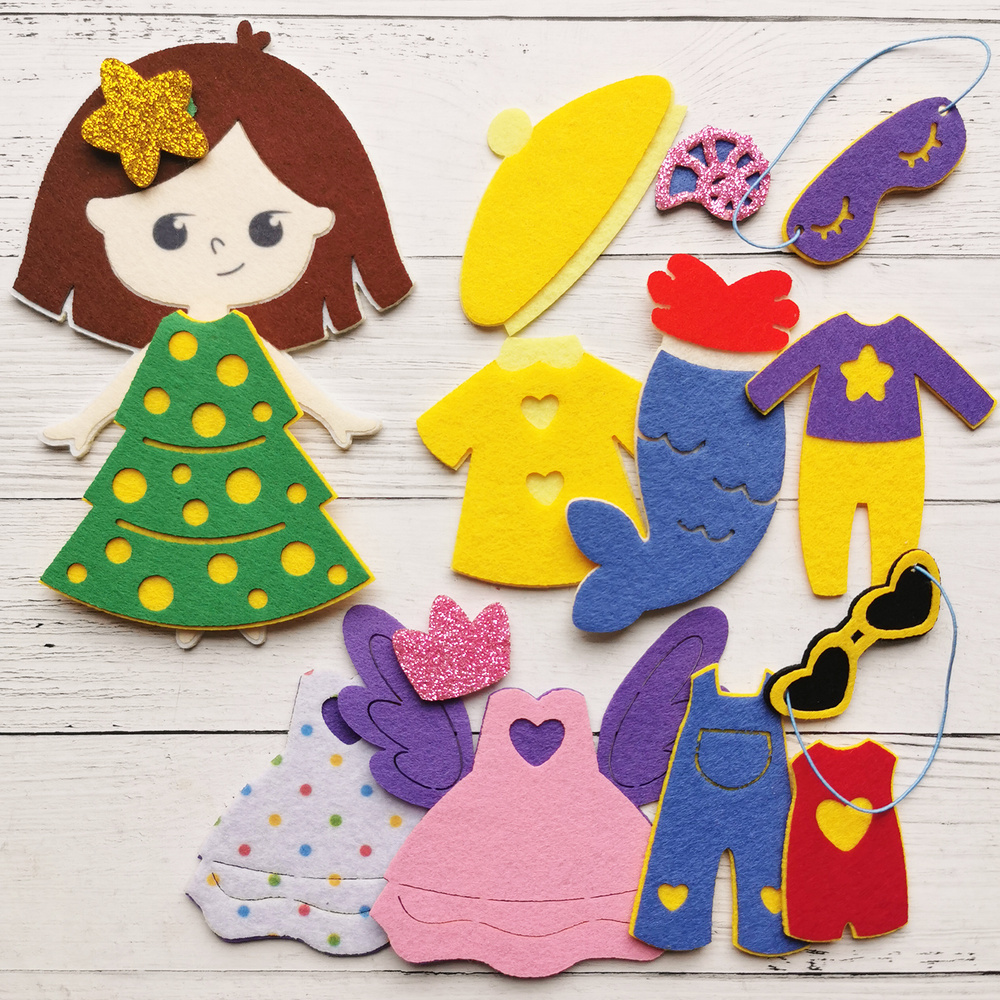 Игра Куколка шатенка с одеждой (Одень куклу), на липучках - купить с ...