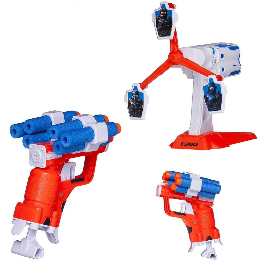 Тир Junfa электромеханический, в наборе с бластером, мягкими пулями и 3 мишенями (DQ-03474 ...