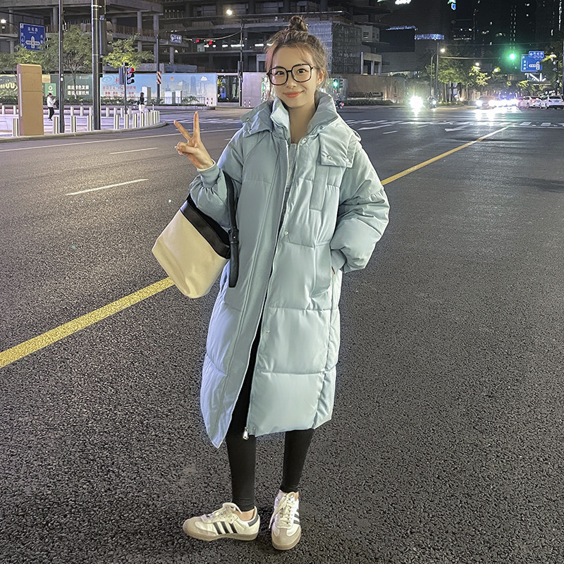 Пальто Женский SYJWY Воротник бриллиантово-синий отложной Полиэфирное волокно Длинный Полиэстер ...