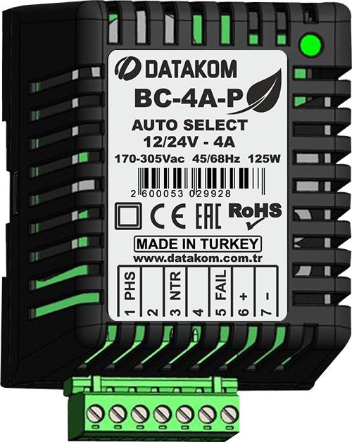 BC-4A-P Зарядное устройство (12В/24В, 4А, 220-240В, на дин-рейку ...