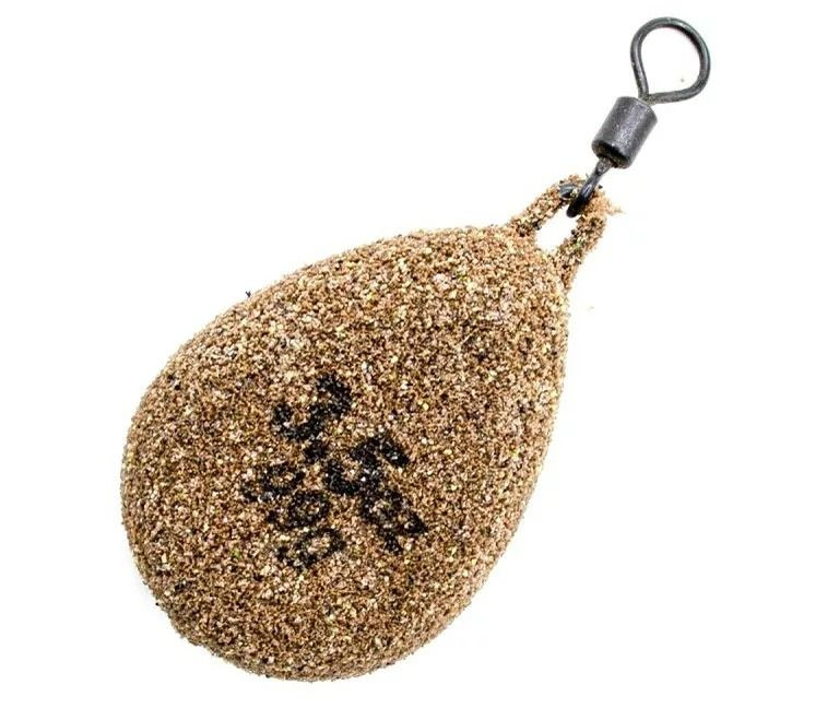 Грузило грушевидное плоское с вертлюгом 99 г / 3.5oz Korda (Корда) - Textured Flat Pear Swivel ...