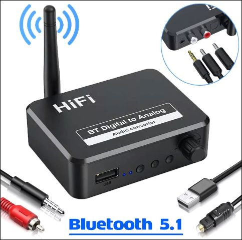 Digital to Analog HiFi 3,5 jack, Toslink + Bluetooth Ресивер BLS-B35 ...