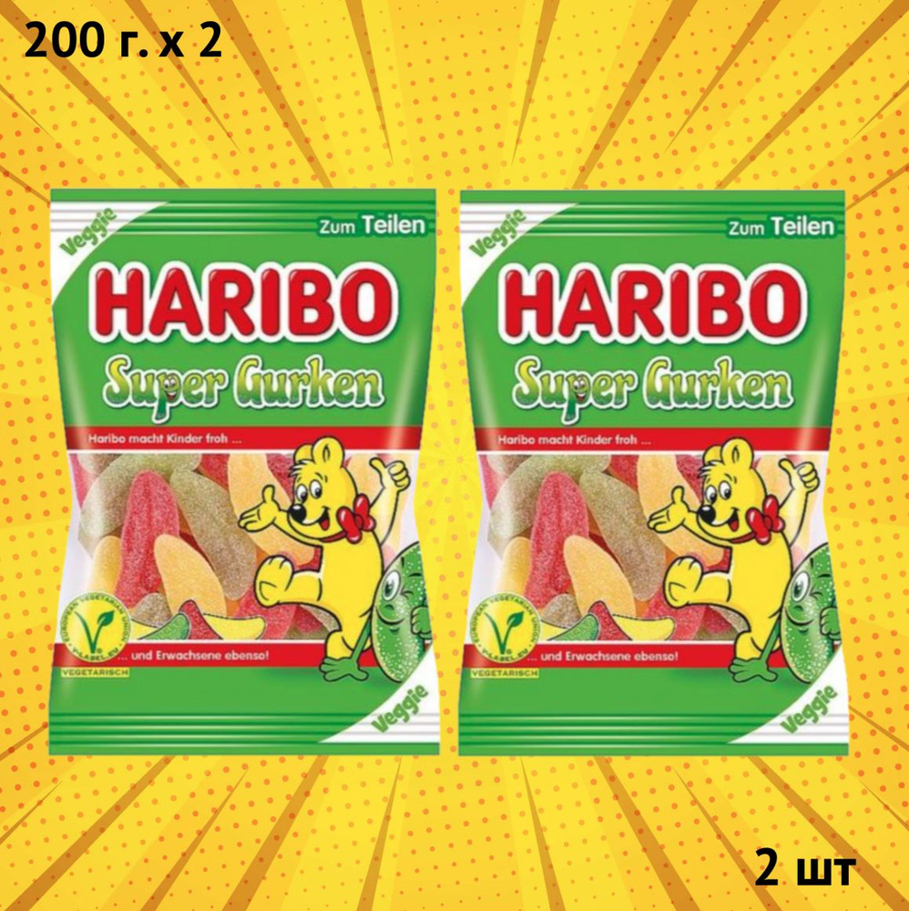 Haribo Super Gurken / Харибо супер огурцы жевательный мармелад со ...