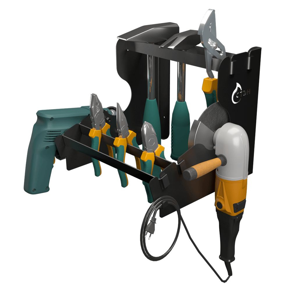 Держатель для инструмента и УШМ настенный с крючками купить с