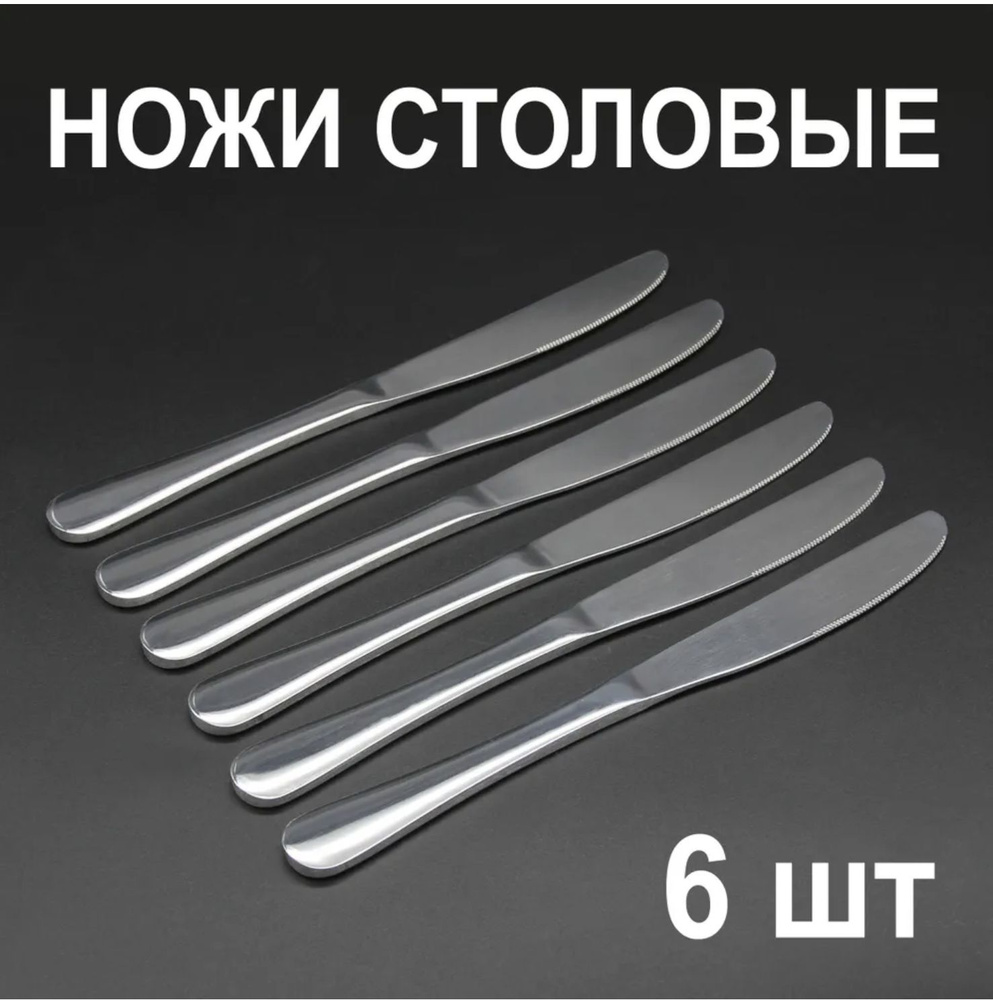 Нож столовый steel classice 6 шт купить на OZON по низкой цене (854954667)
