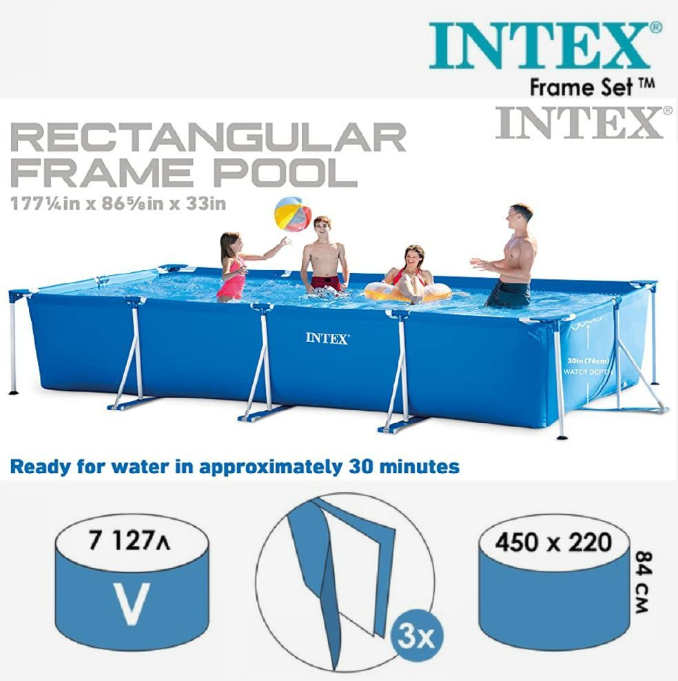 Бассейн Каркасный 450x220x Intex целевая аудитория: Взрослая, Детская ...