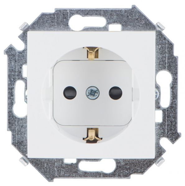 Simon 15 Белаяая Розетка с заземлением, со шторками, 16А, 250В ...