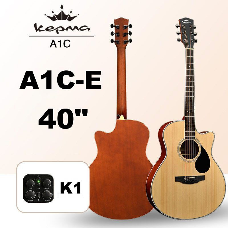 Kepma A1C-E Natural Grand Auditorium Трансакустическая гитара Ель ...