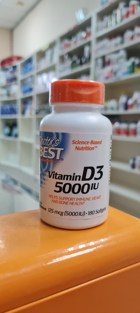 Doctor's Best Vitamin D3 125 mcg 180 softgels, Доктор Бэст витамин D3 ...