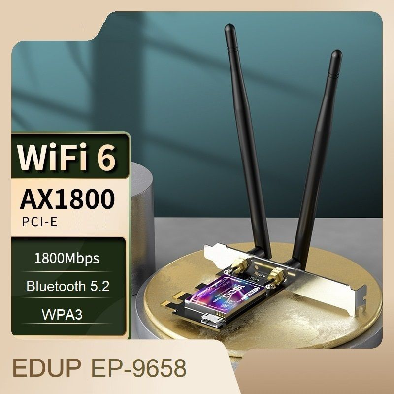 Wi-Fi 6 + Bluetooth 5.2 PCI-E адаптер AX1800M - купить с доставкой по ...