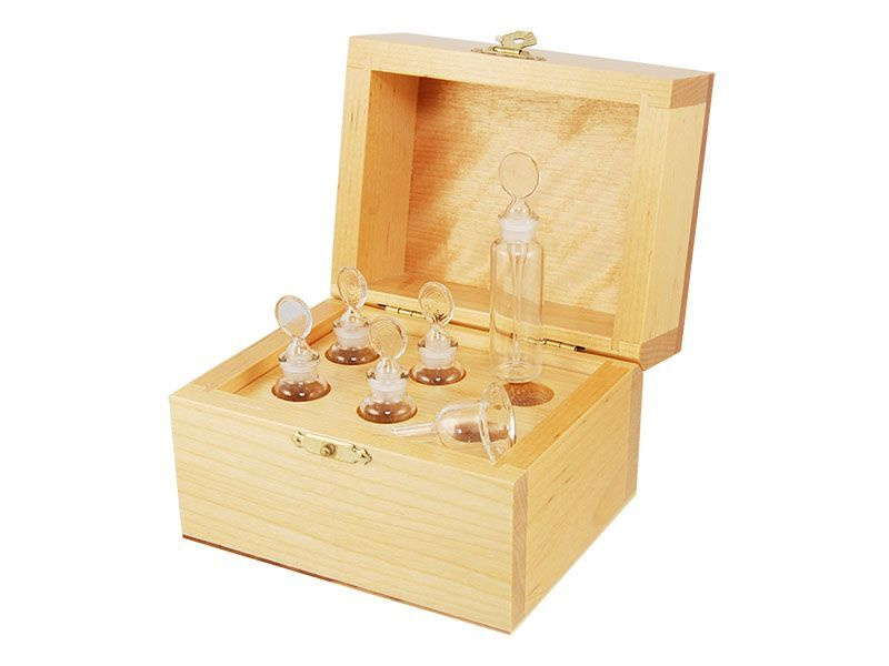 Набор пробирок для реактивов, 5мл (5шт), в деревянном боксе + воронка ...