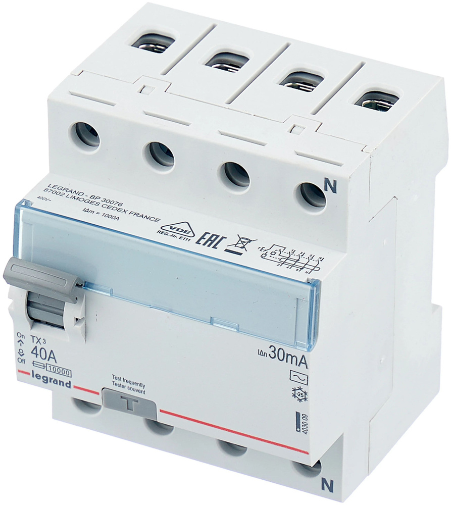 Legrand TX3 УЗО 4P 40A 30MA (AC) 403009 - купить с доставкой по ...