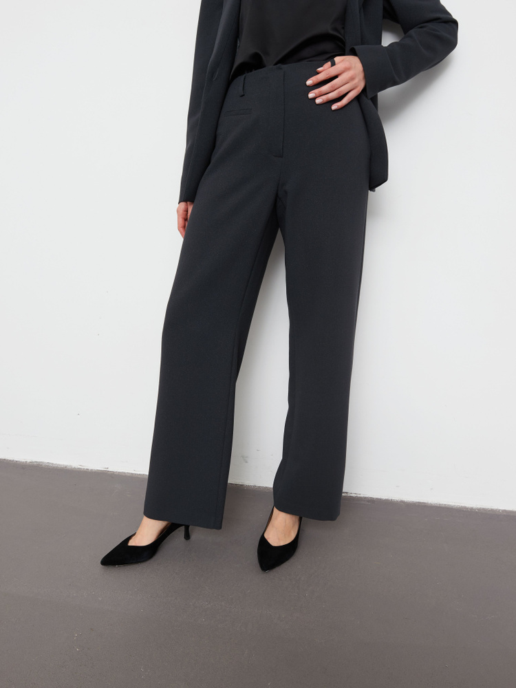 Брюки Женский TAIFUN by GERRY WEBER классические темно-серый Смесовая ткань Повседневный, размер ...