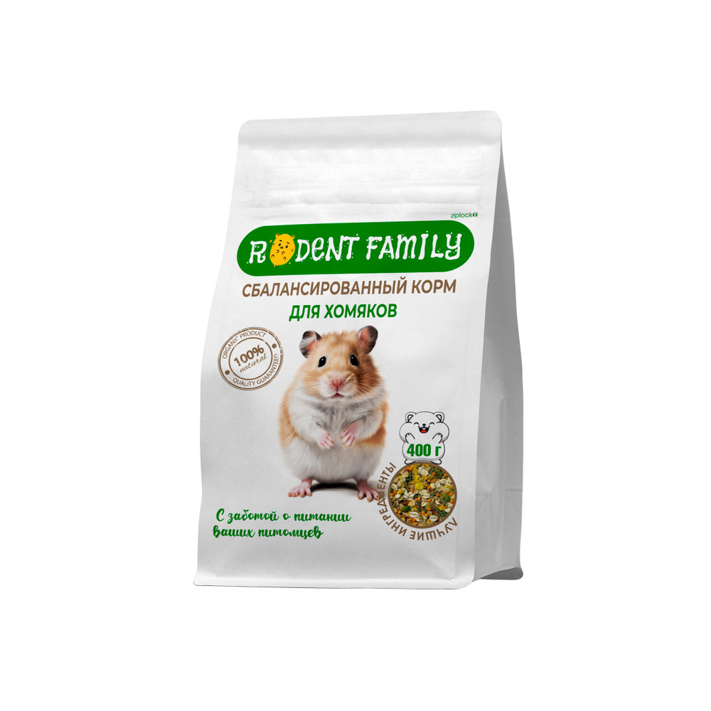 Сбалансированный корм для хомяков Rodent Family 400 г - купить с ...