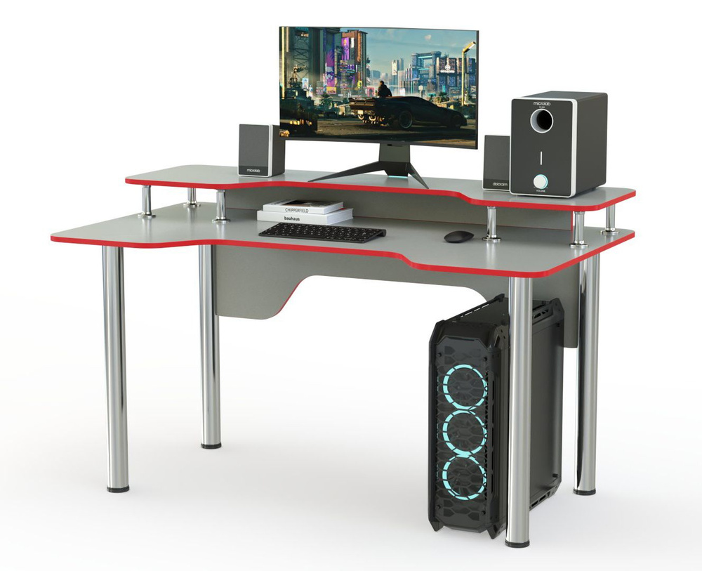 Компьютерный стол BestMebel Геймерский стол Стим 5 BMS, 150х95х90 см ...