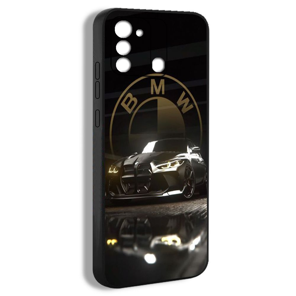 чехол на Tecno Spark 8c Bmw БМВ М мощность логотип черный арт Ipm03 купить с доставкой по