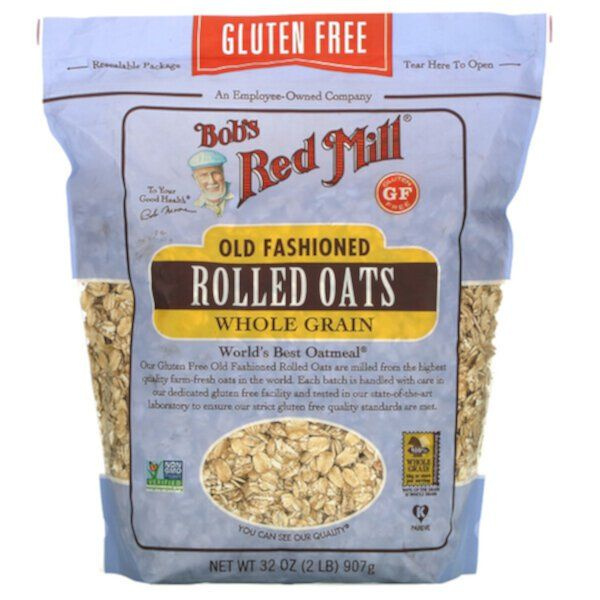Bob's Red Mill, Органические овсяные хлопья, цельное зерно, БЕЗ ГЛЮТЕНА ...