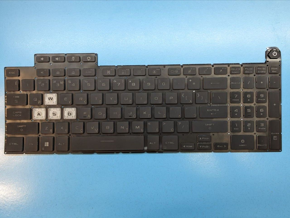 Клавиатура для ноутбука Asus TUF Gaming A15 FX507 черная, с подсветкой ...