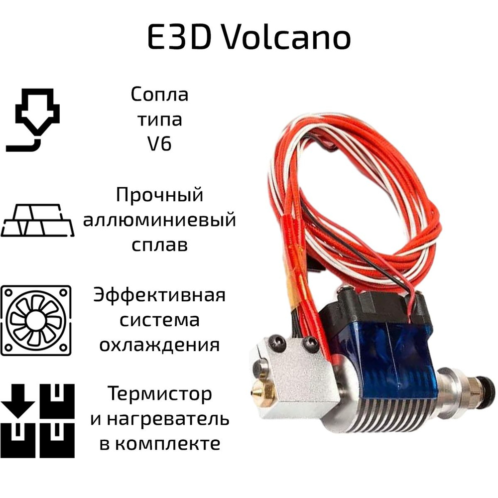 Хотэнд 3DiY E3D Volcano, 24 В / 40 Вт - купить с доставкой по выгодным ...