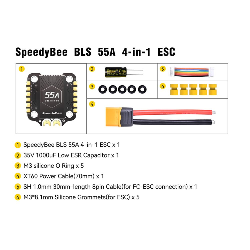 SpeedyBee F405 BLS 55A ESC 3-6S Lipo Flight Control BLS 55A 4 в 1 ESC ...