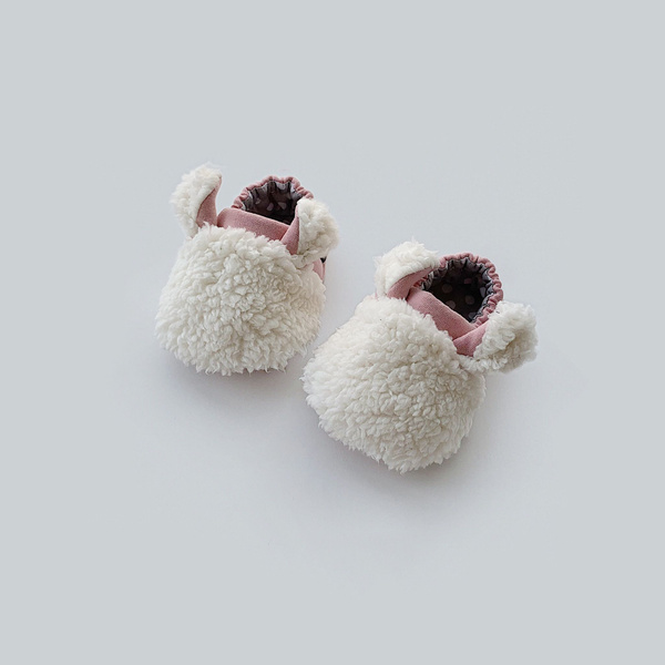 Пинетки Девочки, Мальчики Dada•Moccs, размер 15, 16 Футер двухнитка Без застежки светло-розовый ...