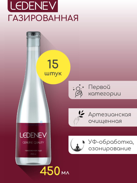 Ledenev Вода Минеральная Газированная 450мл. 1шт купить на OZON по низкой цене (1287967541)