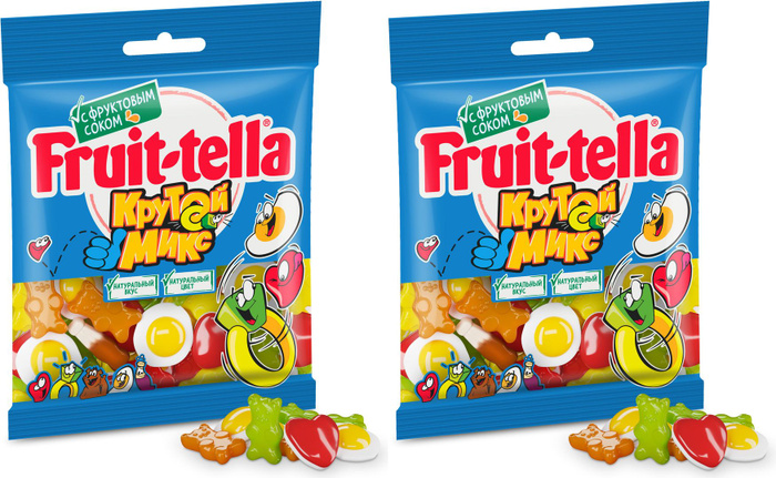 Мармелад Fruittella Крутой Микс жевательный, комплект: 2 упаковки по 70 г - купить с доставкой ...