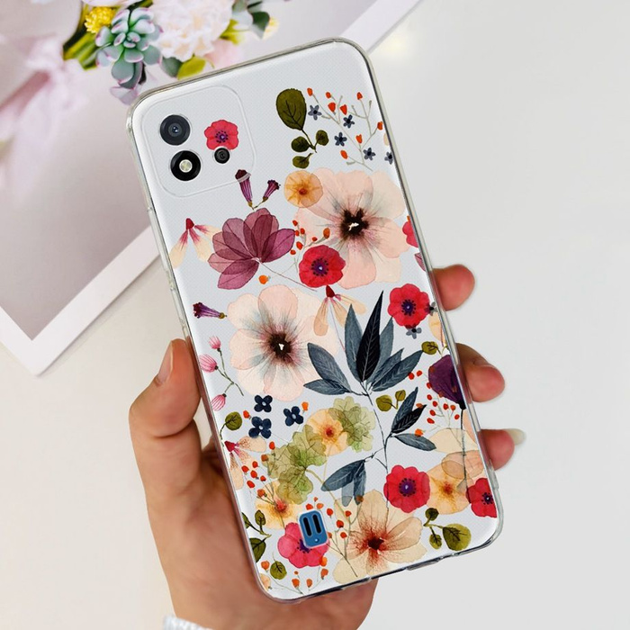 Чехол для Realme C20 / Realme C11 2021 мягкий силиконовый TPU цветок ...