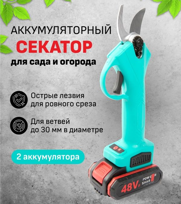Аккумуляторный секатор (сучкорез) с 2 аккумуляторами . - купить по ...